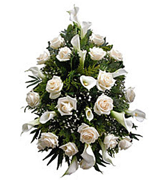 All White Funeral Flower Spray – Aanees Flowers